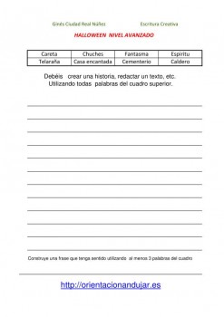 Escritura creativa Halloween tres niveles INCLUIMOS GENERADOR ...