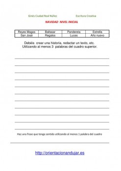 Colección de fichas de Escritura creativa sobre Navidad para primaria y ...