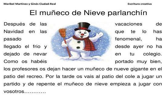 ESCRITURA CREATIVA INVIERNO MUÑECO - Orientación Andújar - Recursos ...