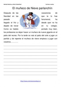 Escritura creativa; El muñeco de Nieve Parlanchín y La Máquina ...