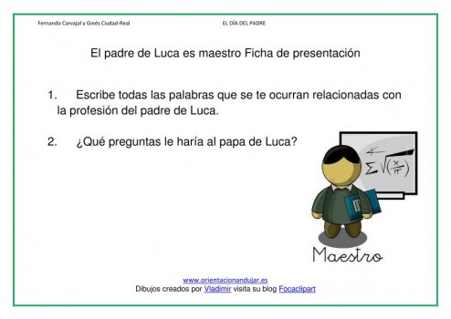 Materales para trabajar en primaria e infantil el día del padre