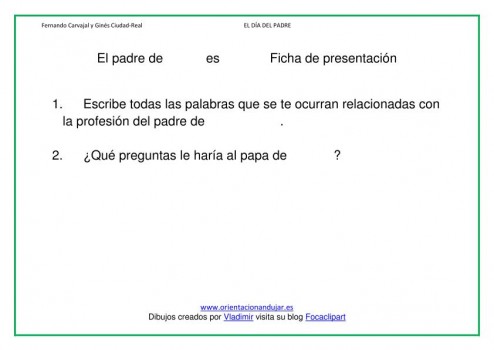 Materales para trabajar en primaria e infantil el día del padre