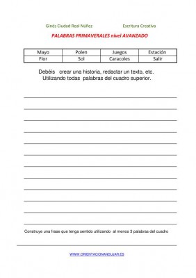 Colección de actividades de Escritura Creativa primaverales ...