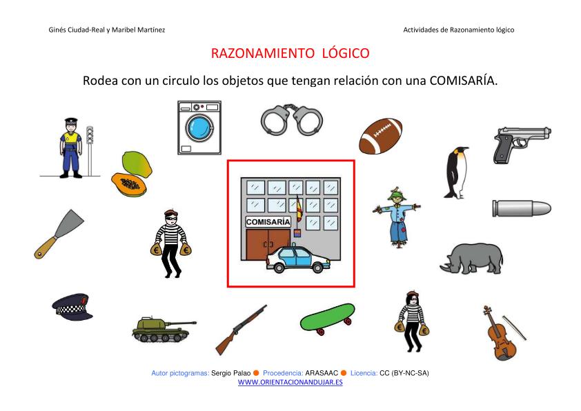 RAZONAMIENTO LÓGICO categorizar y agrupar COMISARIA COLOR IMAGEN ...