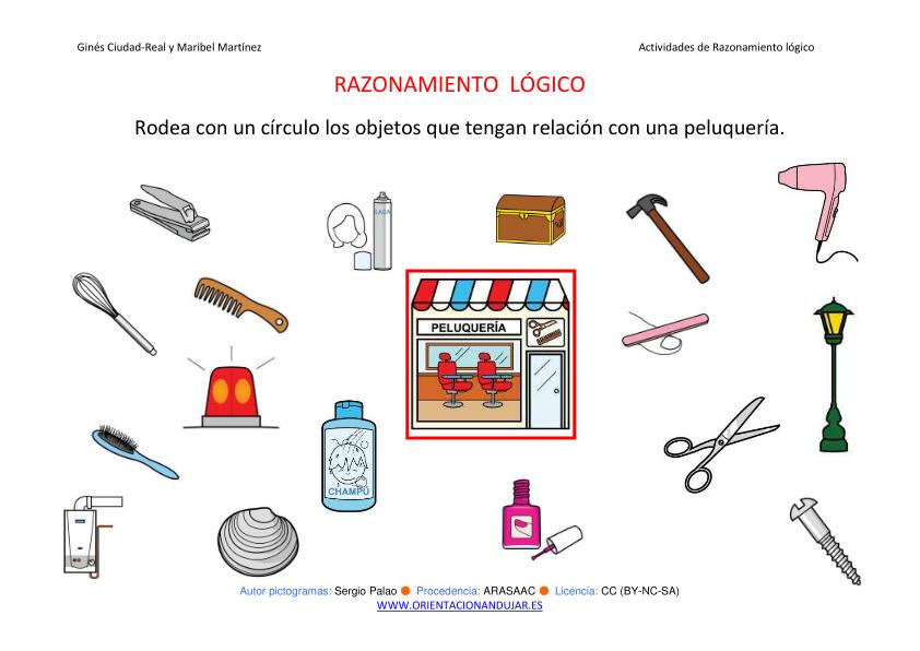 RAZONAMIENTO LÓGICO categorizar y agrupar PELUQUERIA COLOR IMAGEN ...