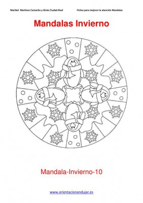 Colección de Mandalas de Invierno para colorear -Orientacion Andujar