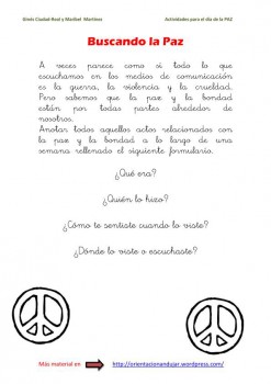 Materiales de escritura creativa para trabajar el día de la Paz ...