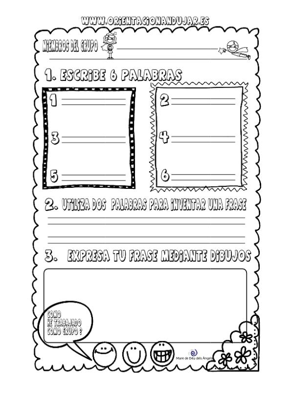 Organizador gráfico para trabajar palabras y frases en cooperativo ...