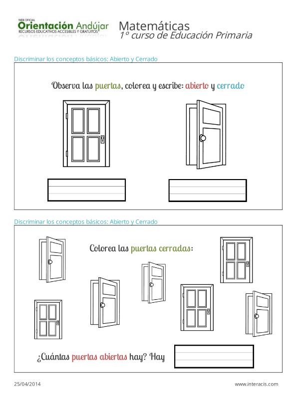 Cuaderno de Matemáticas para primaria de Interacis -Orientacion Andujar