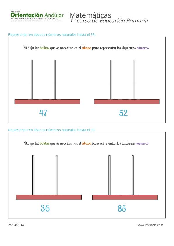 Cuaderno de Matemáticas para primaria de Interacis -Orientacion Andujar