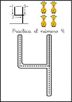 coleccion de fichas Lectoescritura de números el 4 ORIGINALES ...