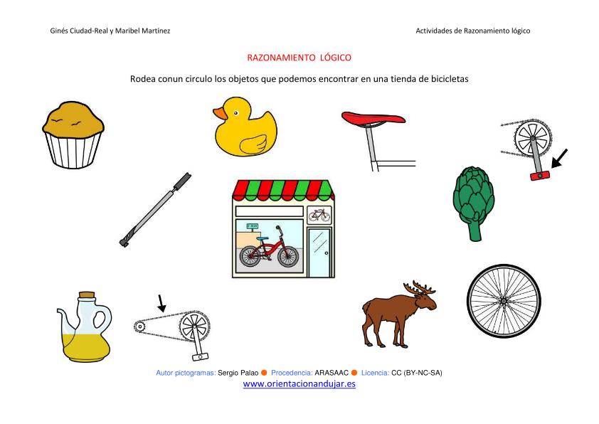Razonamiento lógico categorizar y agrupar Tienda de bicicletas ...