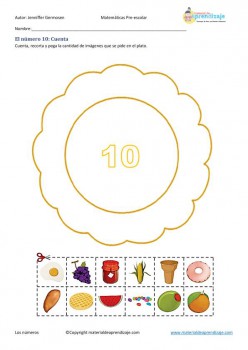 Colección de Fichas de matemáticas para preescolar Aprendemos a contar