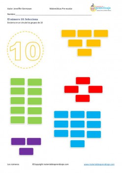 Colección de Fichas de matemáticas para preescolar Aprendemos a contar