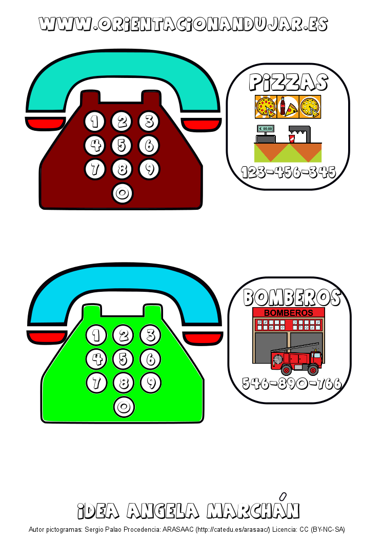 llamamos por telefono tarjetas de numeros de telefono 3 - Orientación ...