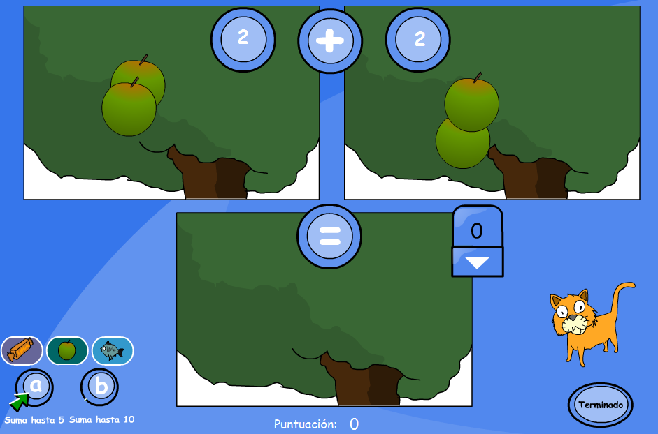 sencillo juego para trabajar las sumas