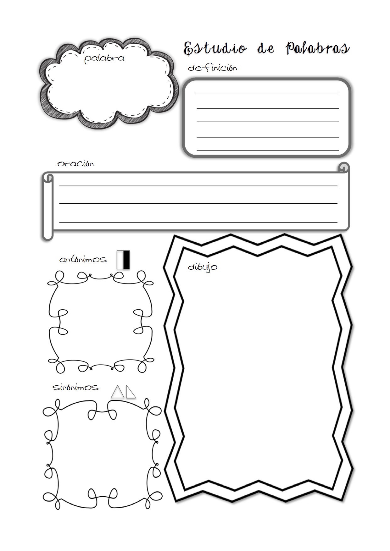 organizador gráfico para trabajar las palabras sinónimos y antónimos ...