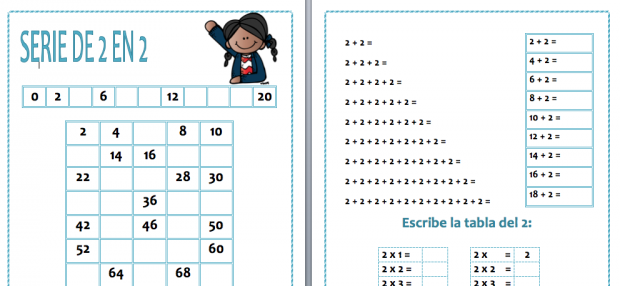 Repasamos las tablas de multiplicar la tabla del 2 -Orientacion Andujar