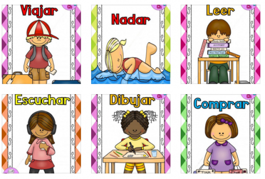 DIVERTIDAS LÁMINAS PARA TRABAJAR LOS VERBOS -Orientacion Andujar