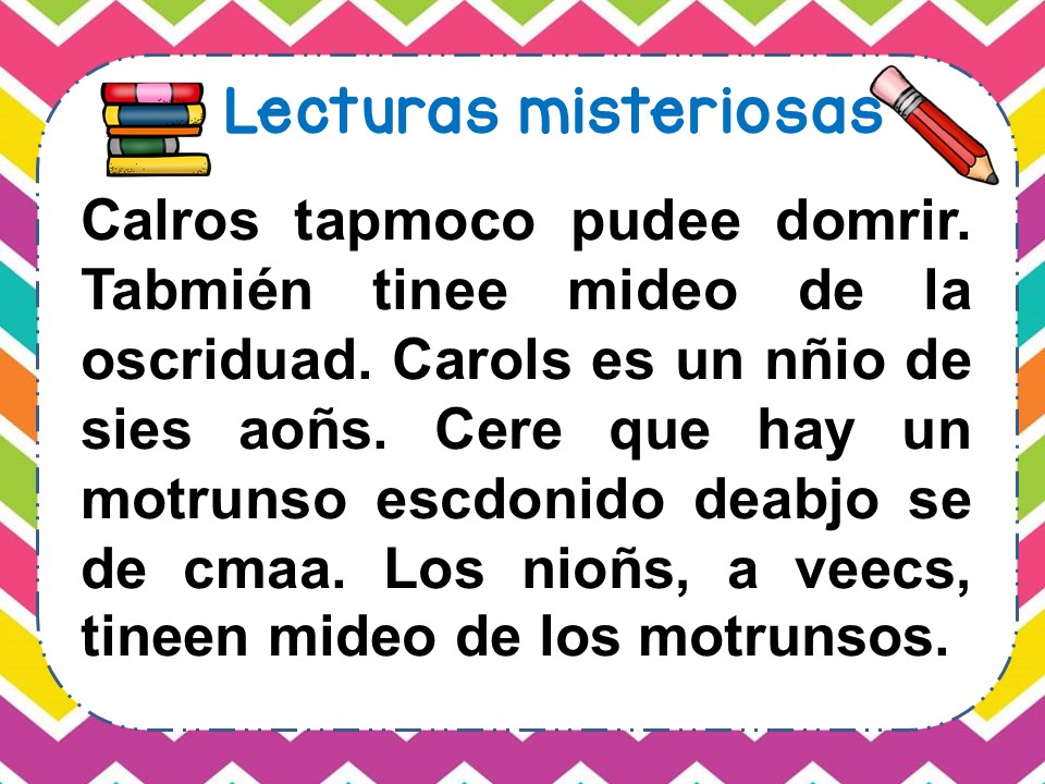 Mejoramos la velocidad lectora con Lecturas misteriosas. Primero ...