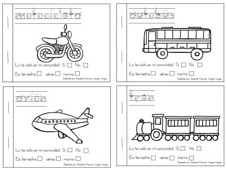 Libritos divertidos de medios de transporte para colorear -Orientacion ...