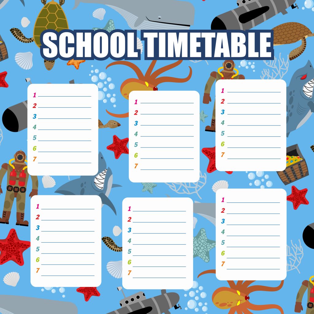 School Timetable Schedule Back To School Underwater World Sh school-timetable-schedule-back-to-school-underwater-world-sh