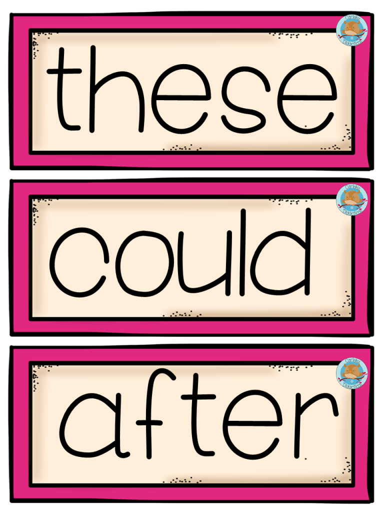 tarjetas PALABRAS DE ALTA FRECUENCIA -Orientacion Andujar