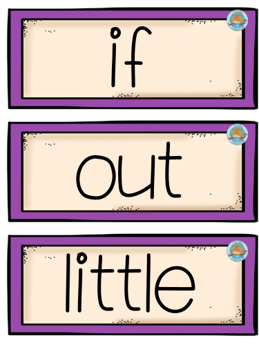 tarjetas PALABRAS DE ALTA FRECUENCIA -Orientacion Andujar