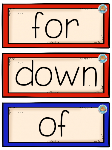 tarjetas PALABRAS DE ALTA FRECUENCIA -Orientacion Andujar