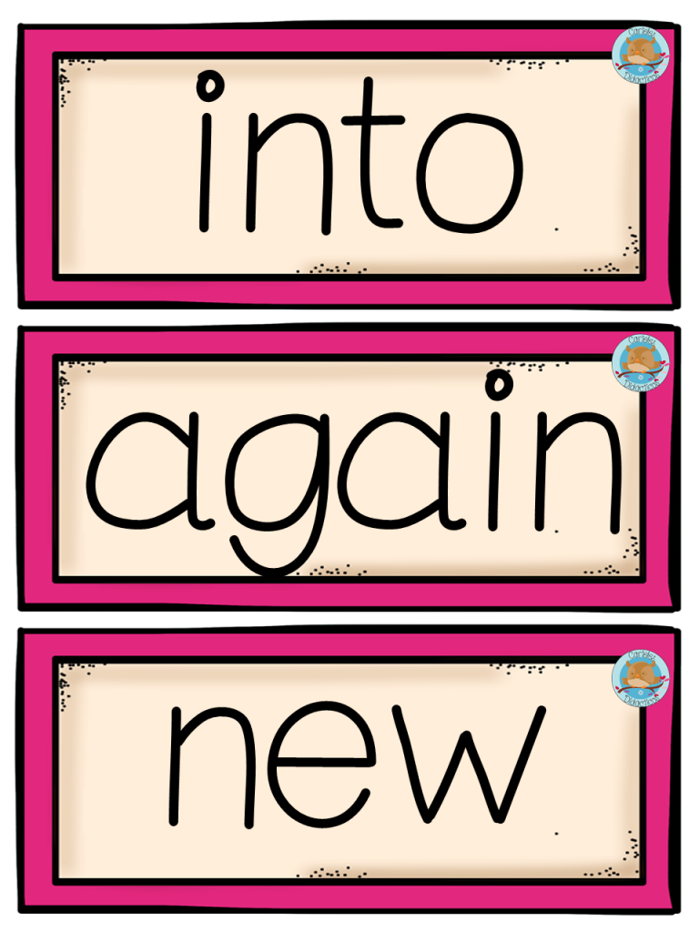 tarjetas PALABRAS DE ALTA FRECUENCIA -Orientacion Andujar