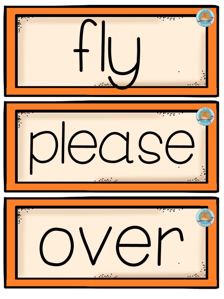 tarjetas PALABRAS DE ALTA FRECUENCIA -Orientacion Andujar