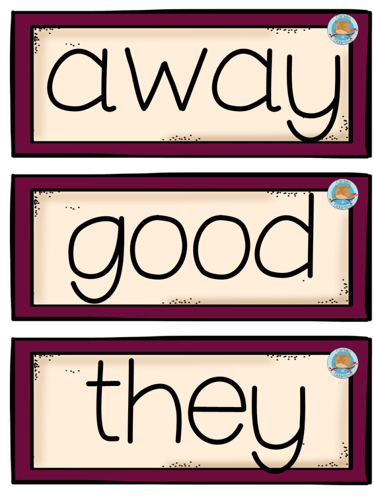 tarjetas PALABRAS DE ALTA FRECUENCIA -Orientacion Andujar