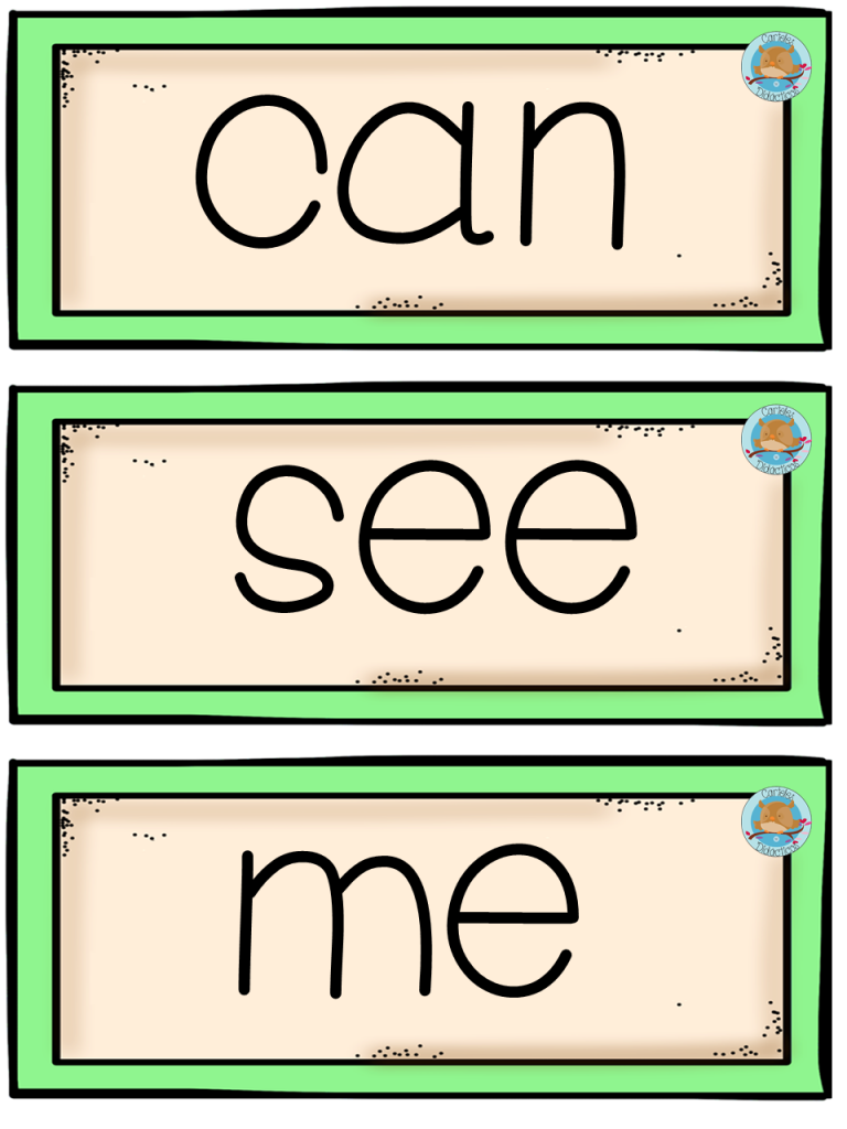 tarjetas PALABRAS DE ALTA FRECUENCIA -Orientacion Andujar