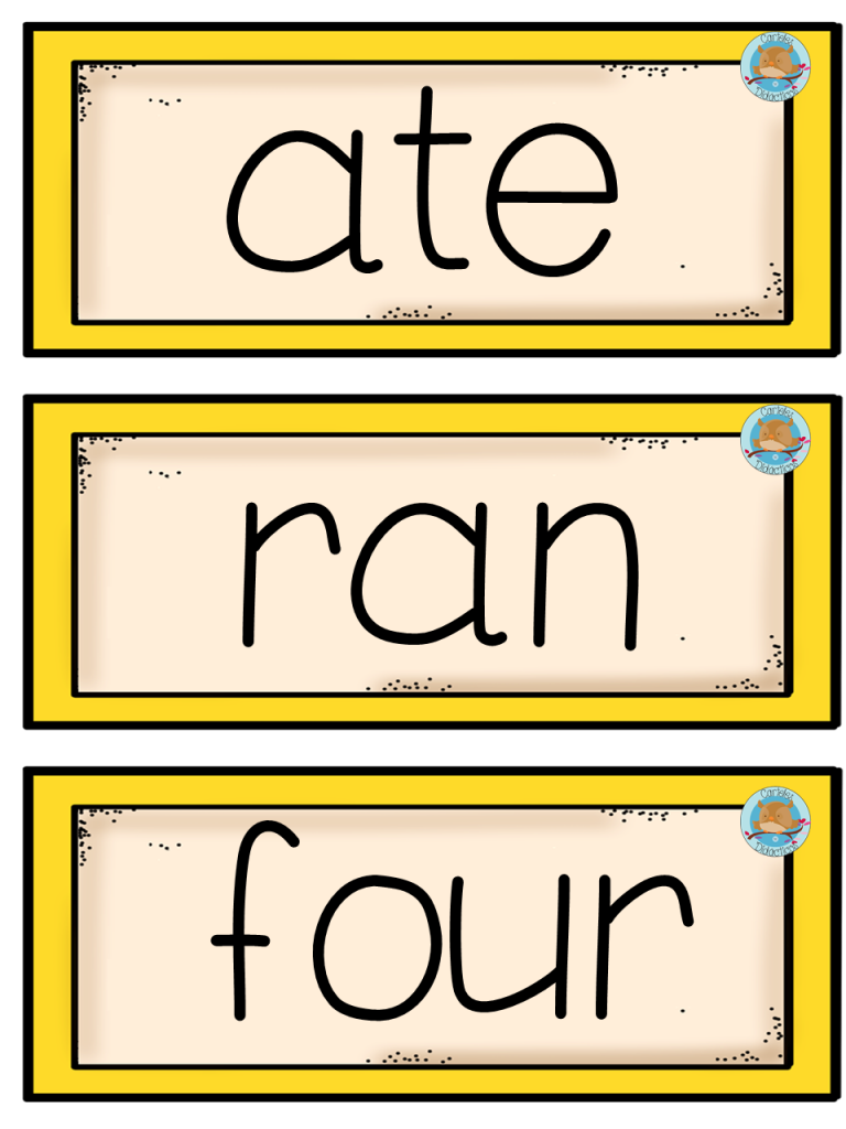 tarjetas PALABRAS DE ALTA FRECUENCIA -Orientacion Andujar