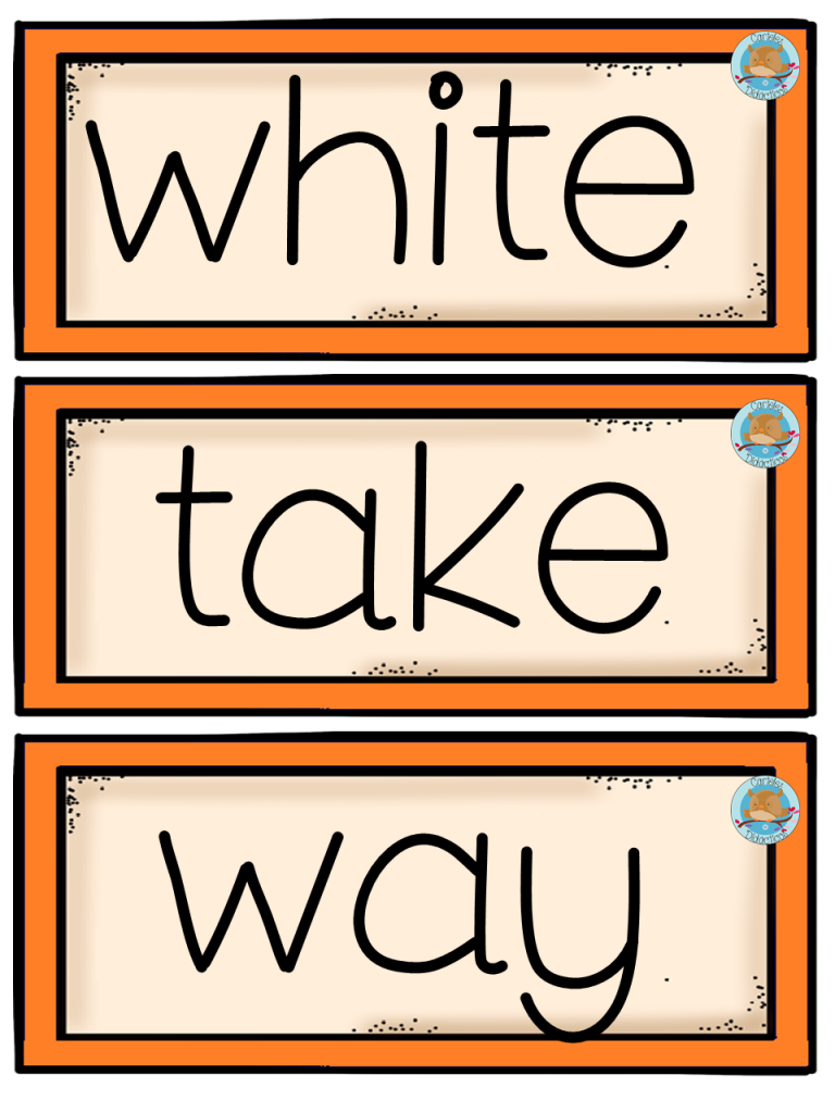 tarjetas PALABRAS DE ALTA FRECUENCIA -Orientacion Andujar