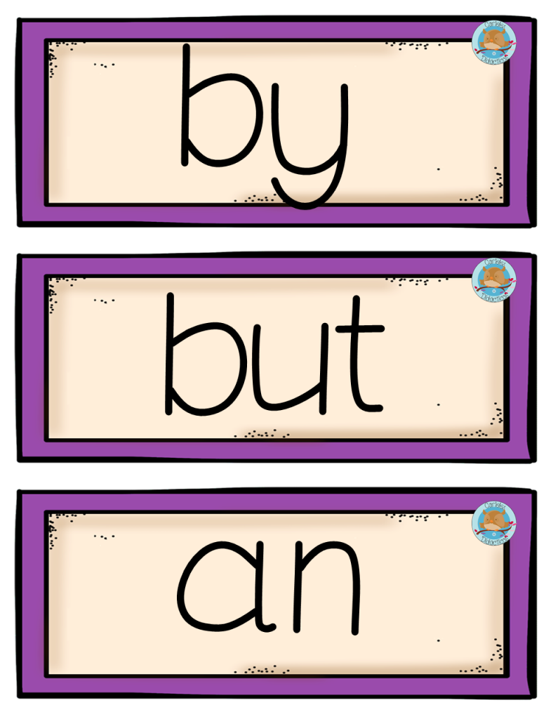 tarjetas PALABRAS DE ALTA FRECUENCIA -Orientacion Andujar