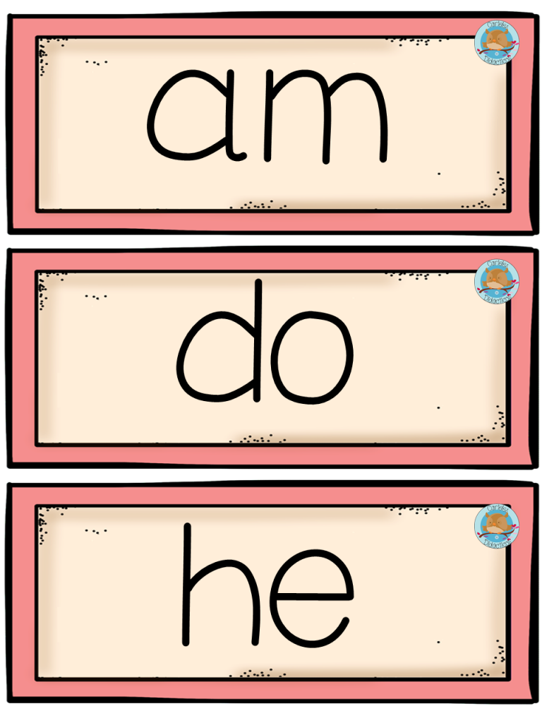 tarjetas PALABRAS DE ALTA FRECUENCIA -Orientacion Andujar