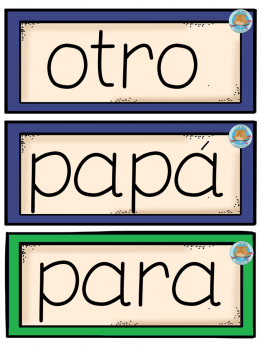 tarjetas PALABRAS DE ALTA FRECUENCIA -Orientacion Andujar