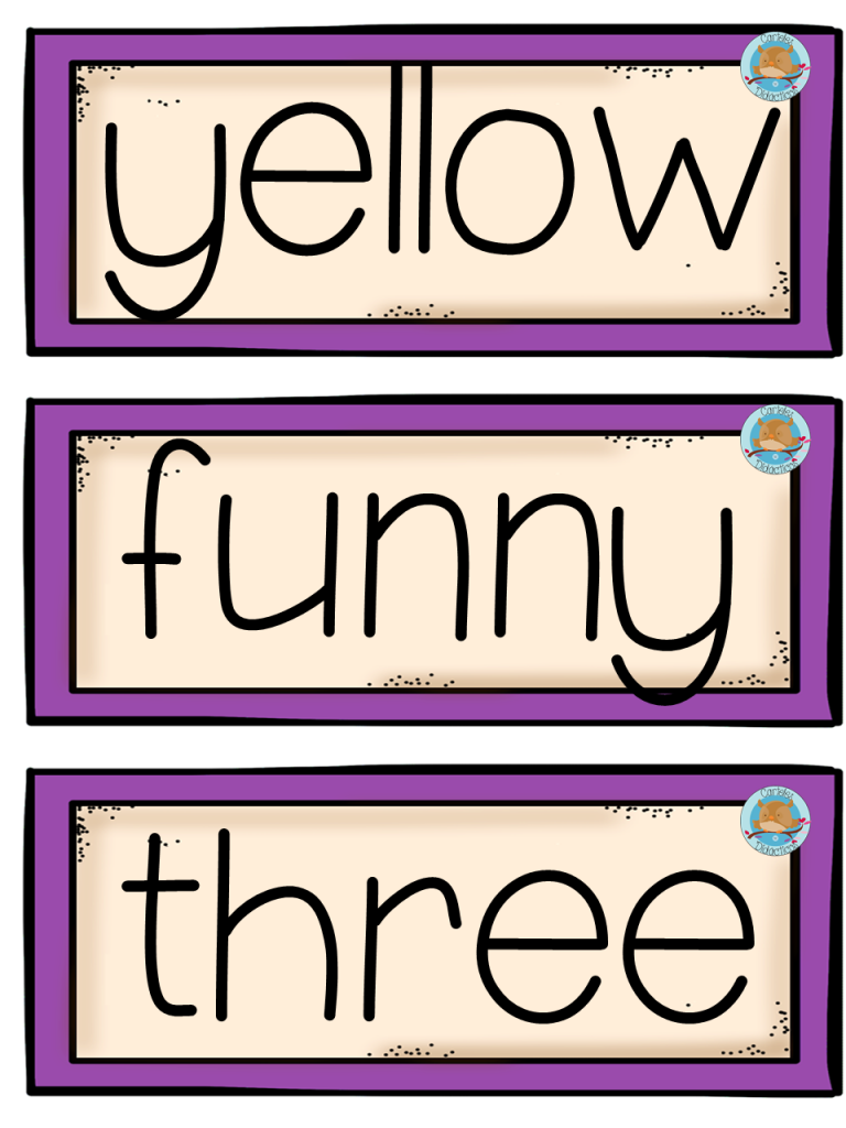 tarjetas PALABRAS DE ALTA FRECUENCIA -Orientacion Andujar
