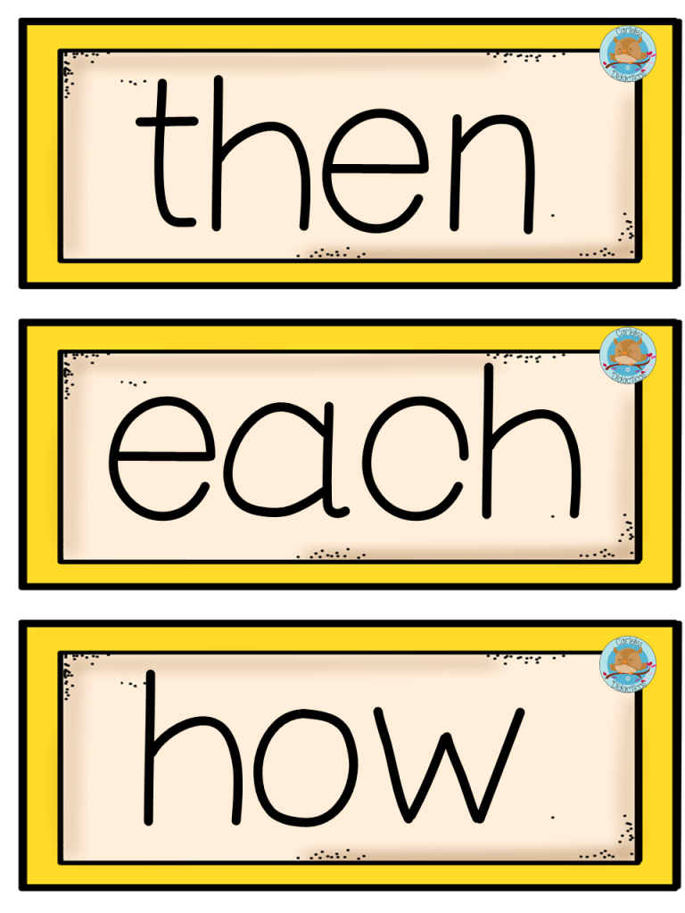 tarjetas PALABRAS DE ALTA FRECUENCIA -Orientacion Andujar