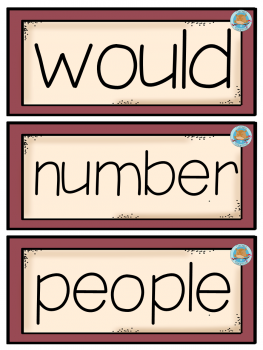 tarjetas PALABRAS DE ALTA FRECUENCIA -Orientacion Andujar