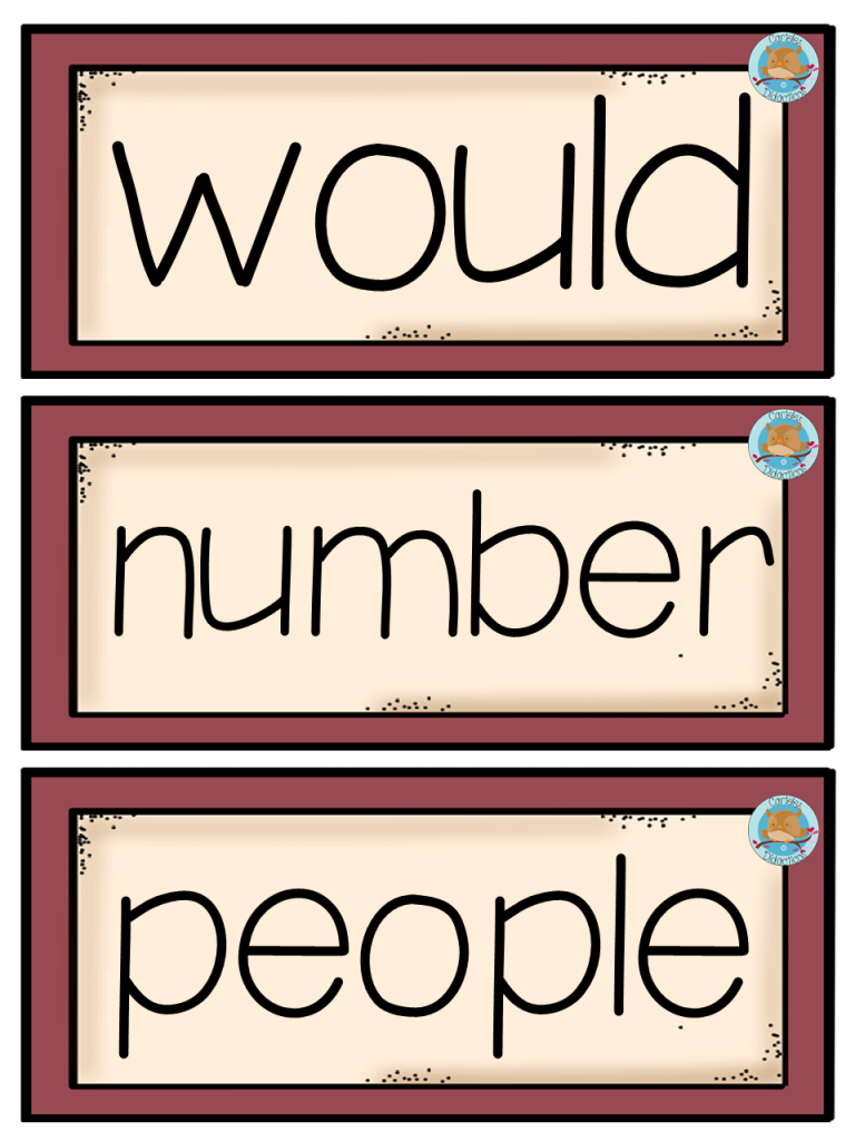 tarjetas PALABRAS DE ALTA FRECUENCIA -Orientacion Andujar