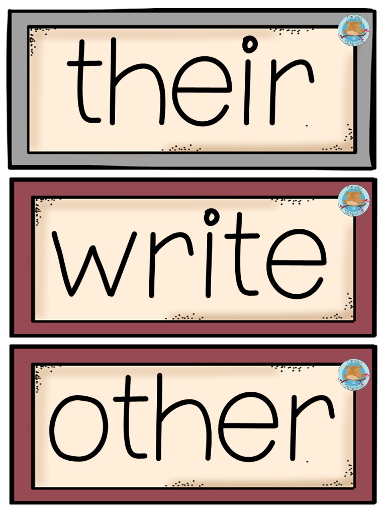 tarjetas PALABRAS DE ALTA FRECUENCIA -Orientacion Andujar