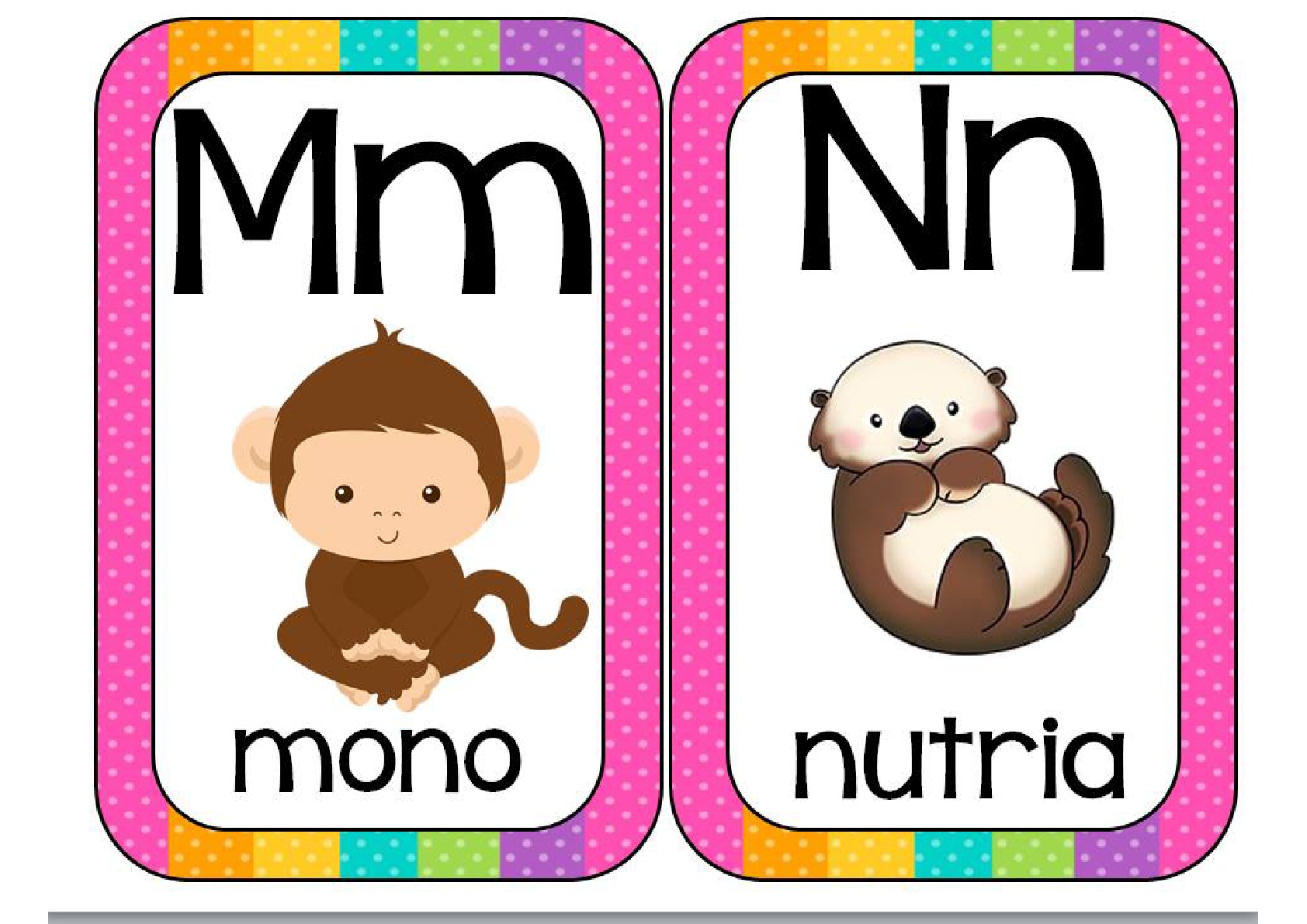 Super tarjetas trabajamos las letras Abecedario Animales -Orientacion ...