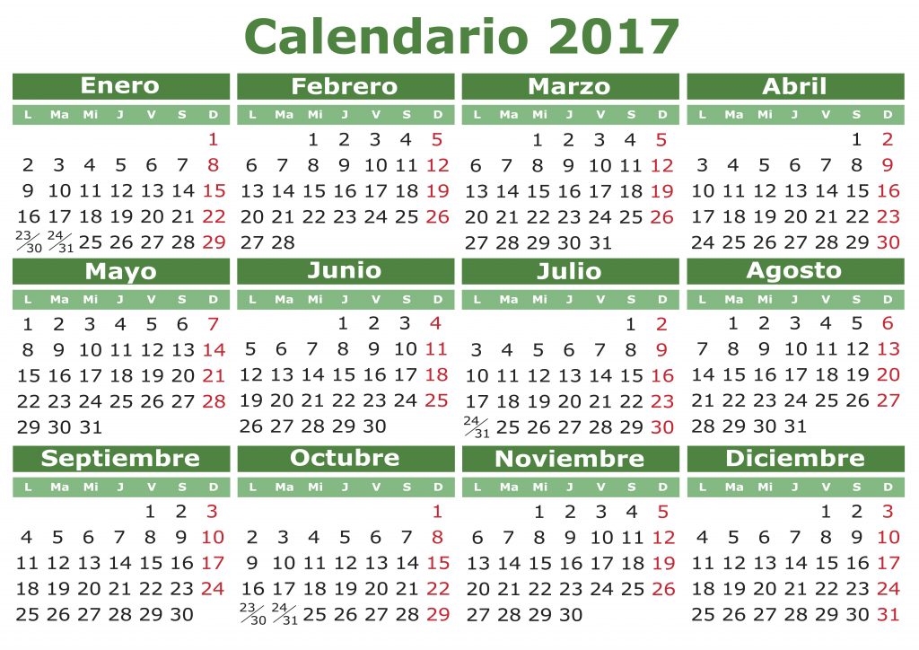Super Colección de calendarios y planificadores 2017 Gran Formato ...