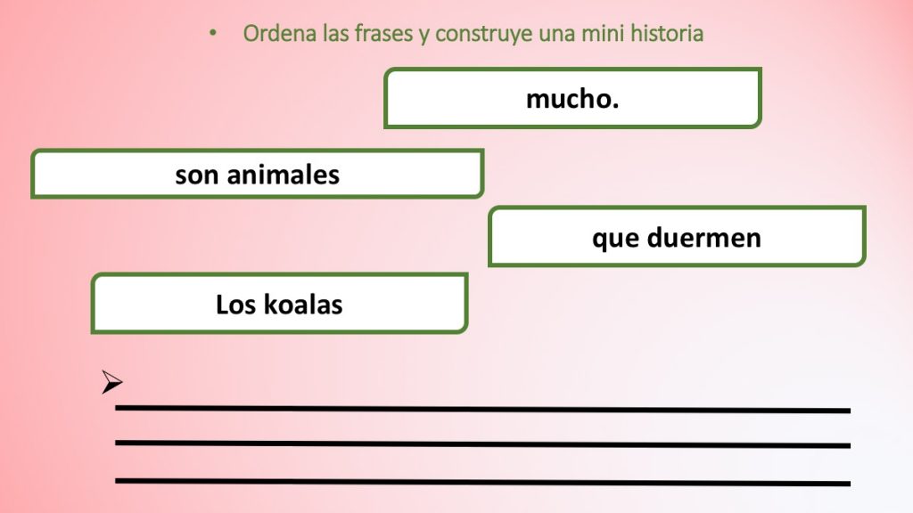 #comprension lectora Ordena las frases y construye una mini historia ...