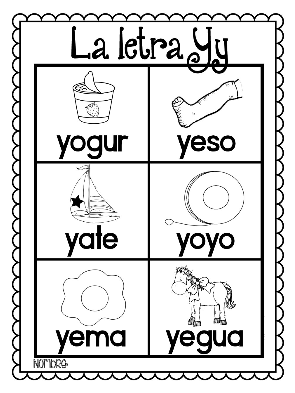 Divertidas láminas para colorear y trabajar todas las palabras del ...