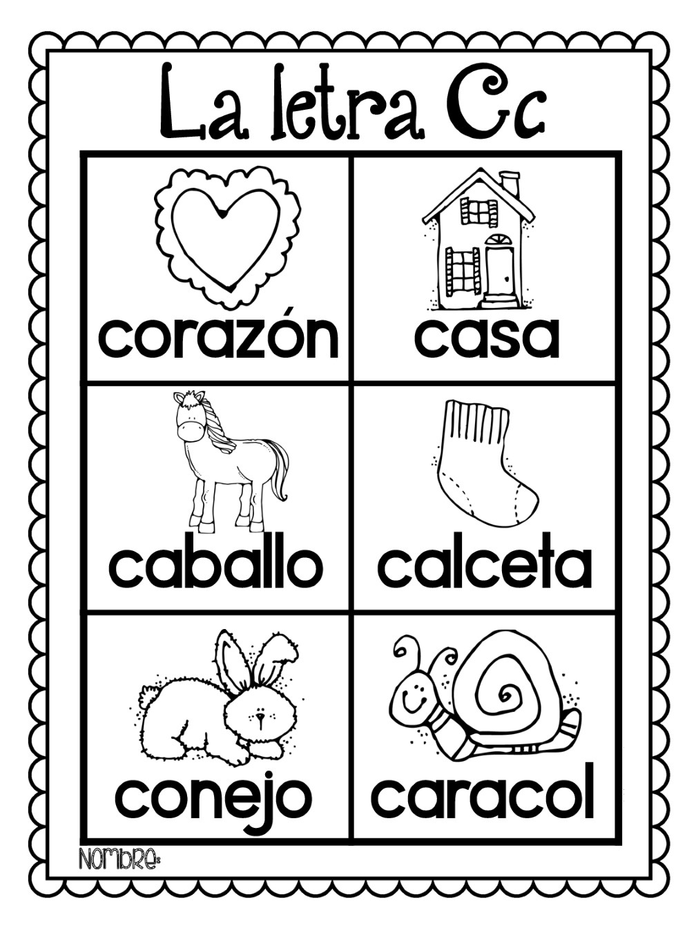 Divertidas láminas para colorear y trabajar todas las palabras del ...