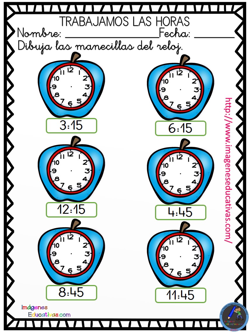 fichas horas relojes analogico - (4) - Orientación Andújar - Recursos ... fichas horas relojes analogico - (4) - Orientación Andújar - Recursos ...