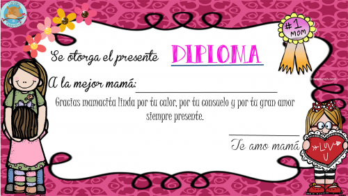 Día de la madres, actividades, diplomas, vales, tarjetas, etc ...